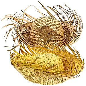 Zerodeko Beach Hat 2pcs Beachcomber Straw Hats, Hawaiian Straw Hats Summer Beach Hats Womens Hats