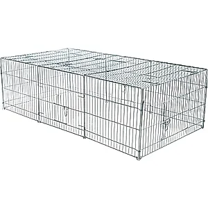 TRIXIE Enclosed Outdoor Run- 34 cu. ft., Galvanized Metal Cage, Portable Pen for Rabbits or Guinea Pigs