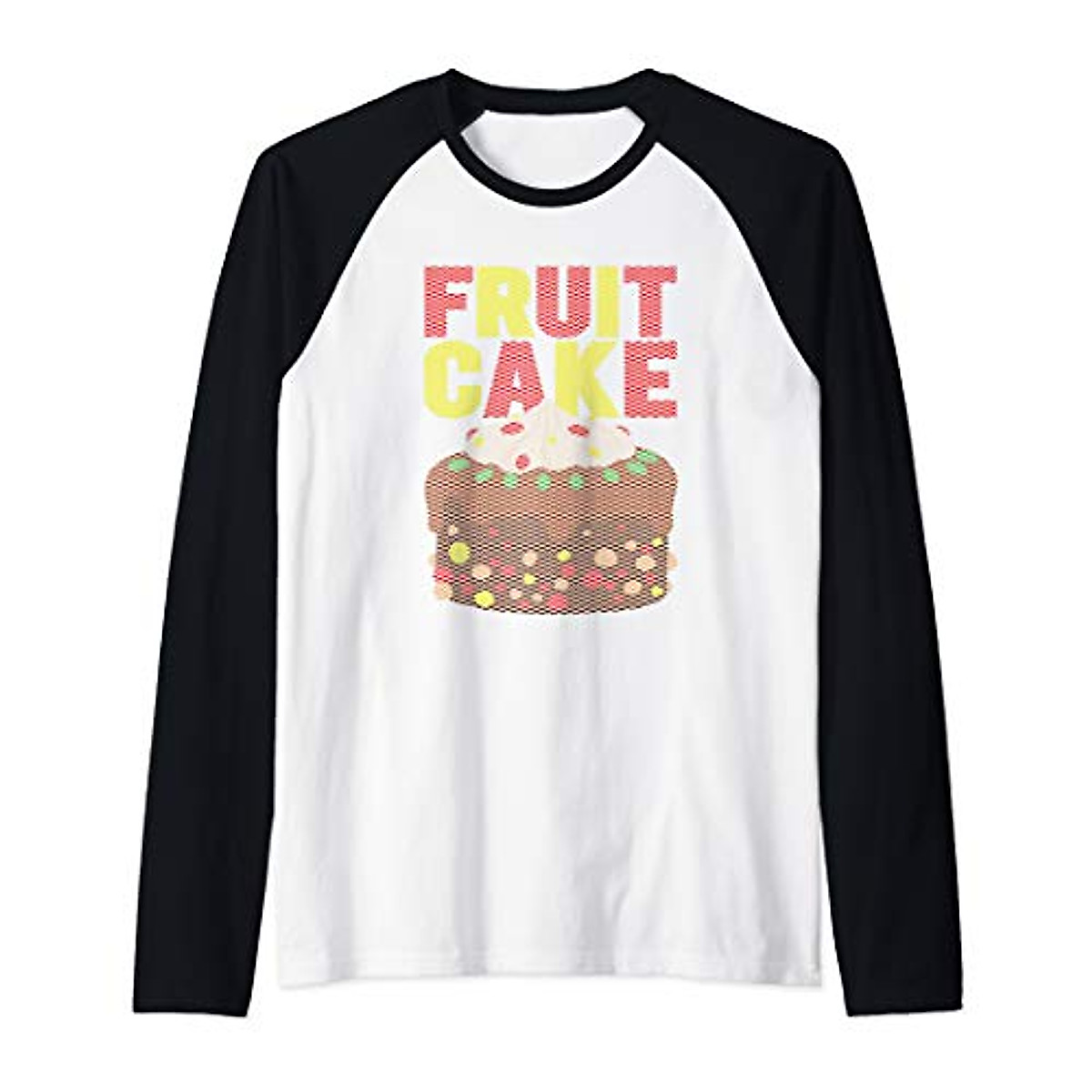 Fruitcake Funny Ugly Christmas Raglan Baseball Tee