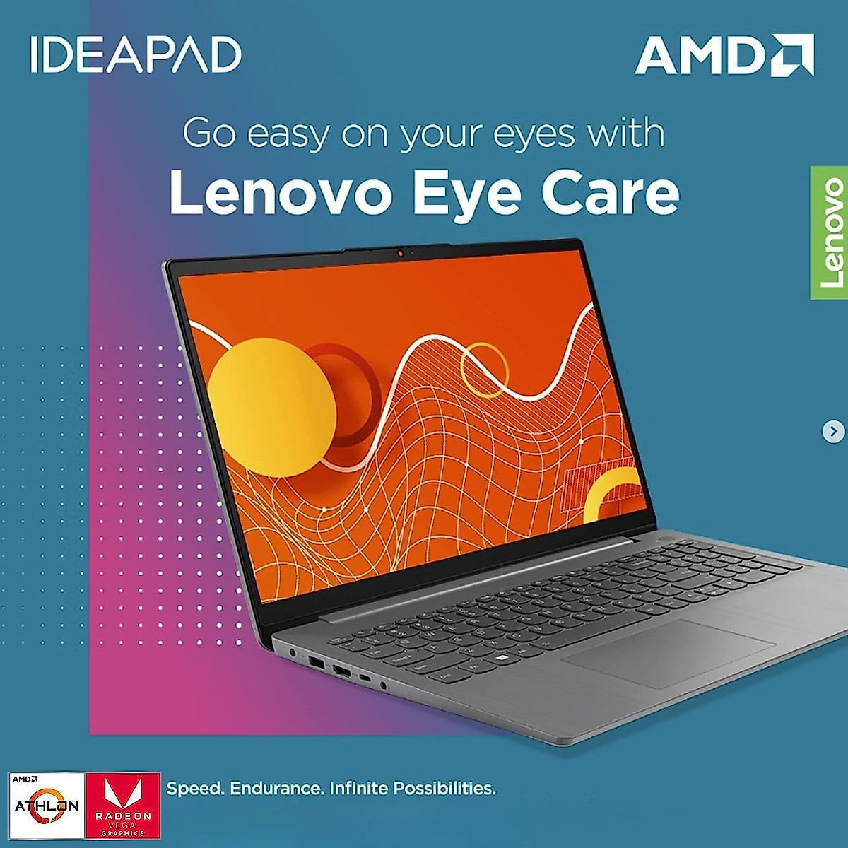 Lenovo IdeaPad Laptop, 15.6" HD Display, AMD Athlon Silver 3050U Processor, Windows 11 Home, 12GB RAM, 384GB SSD (128GB eMMC+256GB PCIe SSD), Webcam, HDMI, WiFi 6, USB Type-C, Long Battery Life, PCM