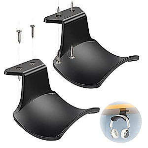 SIROLISA 2-Pack Never Fall Headphone Hooks Hanger Wall Mount, Headset Holder Stand for Universal Gaming Headset Airpods Max Sony Bose Beats, Strong Adhesive by Screws