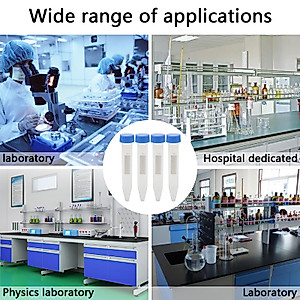 Kesell 10ml Centrifuge Tube Conical Bottom Blue Screw Cap with Clear Graduation and Writing Area, Pack of 20