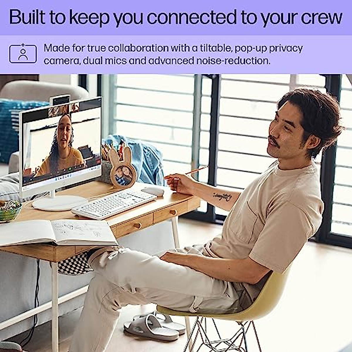 HP 23.8 inch All-in-One Desktop PC, FHD Display, AMD Athlon Silver 7120U, 8 GB RAM, 256 GB SSD, AMD Radeon Graphics, Windows 11 Home, 24-cr0010 (2023)