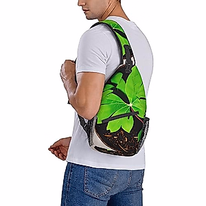 St Patricks Day Leaves High Storage Capacity Chest Bag Diagonally Sling Backpack Crossbody Shoulder Bag For Men Women