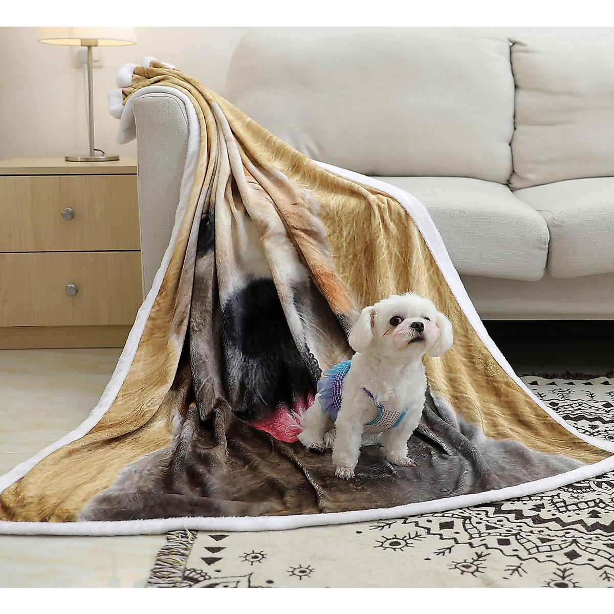 Zevrez Golden Retriever Blanket, Cute Golden Retriever Gifts Kids Throw Blanket with Dog on It Soft Flannel Blanket Gift for Golden Retriever Lovers Boys Girls Sofa Bed 48"x60"