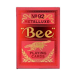 bee MetalLuxe™ Playing Cards - Red Foil Diamond Back, Standard Index