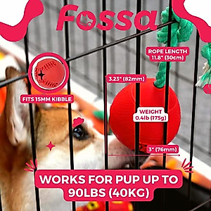 FOSSA Interactive Dog Toys, Crate Training Aids for Puppies, Puzzle Treat Dispenser with Rope