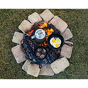 Amazon Basics Medium Portable Folding Camping Grill Grate - 18 x 12 x 7 Inches, Black Steel