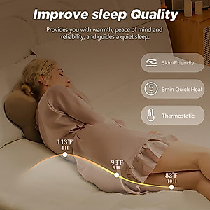 Templewet Heated Mattress Pad Twin XL Size - Single Control Electric Mattress with 4 Heat Settings & 10 Hour Auto Off,Bed Warmer Mattress Cover 15" Deep