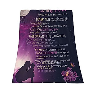 Gifts for Mom Mom Gifts from Daughters Birthday Gifts for Mom Super Soft Cozy Flannel Throw Blanket 60" x 50"