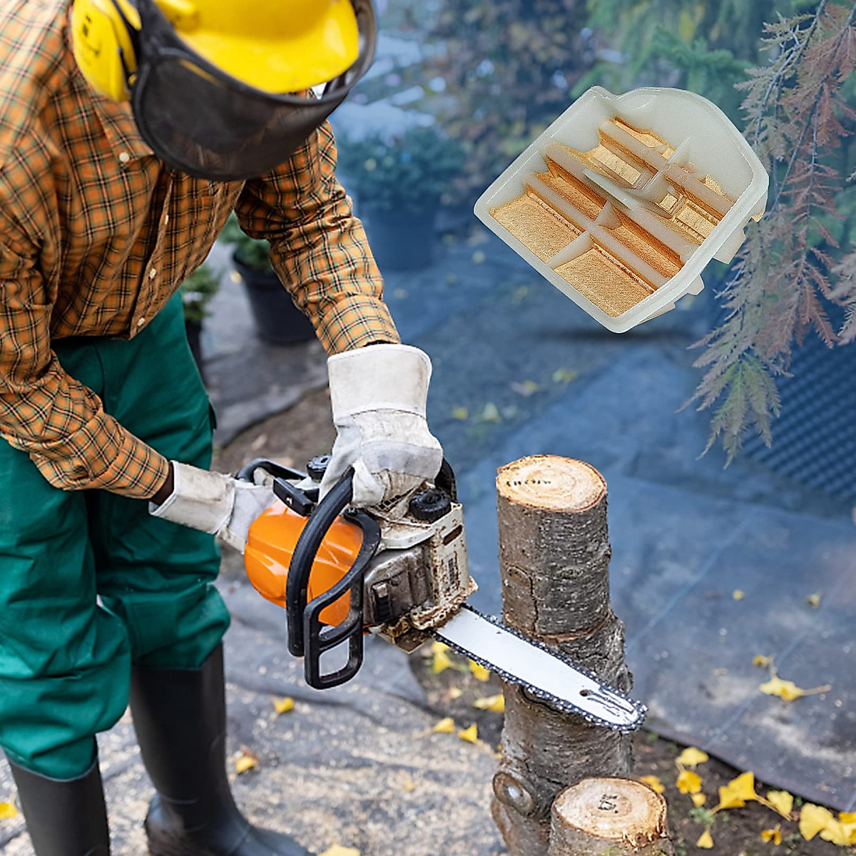 AUMEL Air Filter Spark Plug Kit for Husqvarna 445 445E 450 450E Jonsered 2250 2245 Chainsaw Replace 544080802.