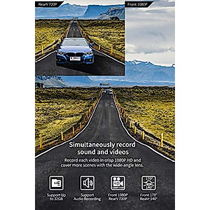 Dash Cam Front and Rear, Milerong 1080P FHD Dash Camera for Cars, 3" IPS Display Full HD170° Wide Angle Car Camera with Night Vision, G-Sensor, Loop Recording, Parking Monitor, Motion Detection, WDR