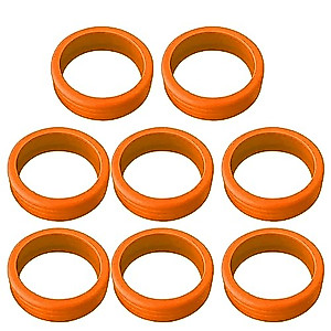 JTLB 8-Pack Luggage Suitcase Wheel Covers, Noise Cancelling and Shock Absorbing Protective Silicone Caster Covers for Trolley Case (Orange)