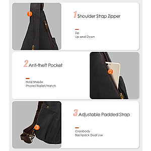 Egoelife Sling Bag Small Crossbody Backpack Casual Daypack School Satchel for Men Women