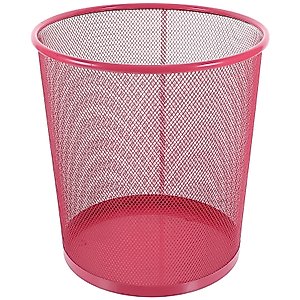 MAGICLULU Mesh Waste Basket Round Trash Can Open Top Wastebasket Recycling Bins Garbage Waste Basket for Home Office Workspace Red