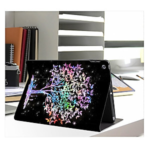 Vimorco Shell Case for ipad 9th Generation 2021/ ipad 8th Generation 2020/ ipad 7th Gen, ipad 10.2 inch Case, Soft Rubber Back Cover, Multiple Stand Auto Wake/Sleep, Glowing Tree