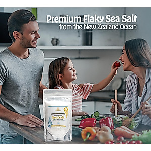 TURNER Flaky Sea Salt, 8.8 ounces of Premium Gourmet Sea Salt Flakes from New Zealand, 80 Minerals & Trace Elements, 100% All-Natural, Solar & Wind Harvested Salt, No Microplastics, 1 Pouch