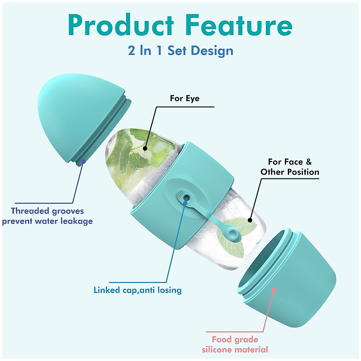 Ice Roller for Face and Eye,Facial Skin Care Tool Face Roller Massager - Reduce Puffiness Migraine Pain Relief and Minor Injury