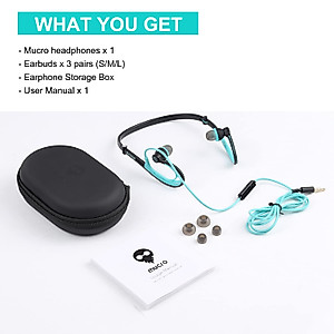 Mucro Sport Earbuds Wired Neckband Headphone Over The Ear Wrap Around Earphones Foldable Stereo Ear Buds for Night Running Gym Workout