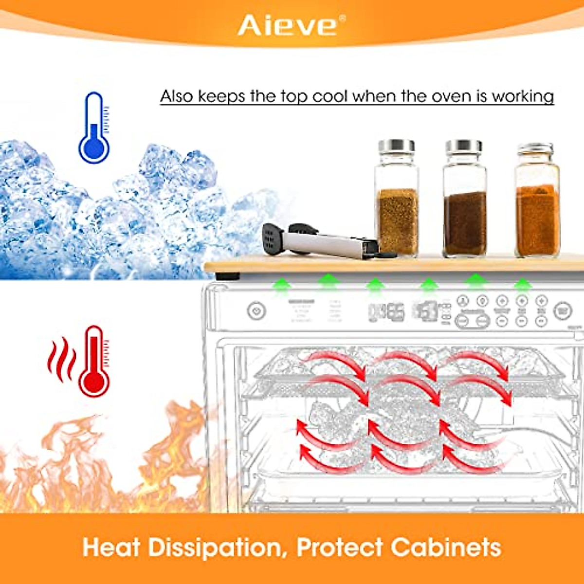 AIEVE Cutting Board Compatible with Ninja Foodie Air Fryer Oven, Air Fryer Accessories Bamboo Counter Protection Board Compatible with Ninja Foodi 10-in-1 DT201/DT251 Air Fry