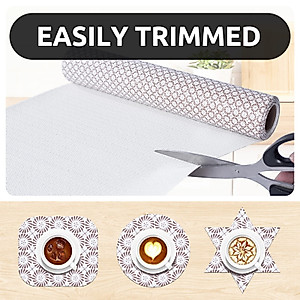 RAY STAR 12X120 Inch Shelf Liner for Kitchen Cabinets, Non-Adhesive Cabinet Liner Washable, PVC Drawer Liner for Dresser Non-Slip Bathroom (Circle)(1 Roll)