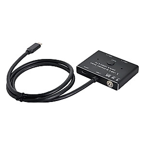 Cablecc USB-C Type-C Bi-Direction Switch MST 1 to 2 Hub Support Video Data PD 8K@30hz 100W 10Gbps with 50cm Cable