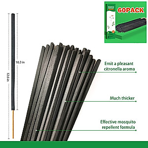 SEEKBIT Mosquito Repellent Outdoor Patio, 2X Thicker Natural Mosquito Repellent Sticks, Citronella Incense Sticks Plant Based, Non Toxic DEET Free, Bug Fly Repellent for Outdoor Yard Picnic, 60 Pack