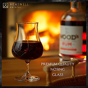 Hemswell Crystal Small Cut Crystal Brandy Snifter Glass - Traditional Cut Elegant and Refined Crystal Cut Glass - Nosing Glass - Suitable for Most Neat Spirits - Made in Europe