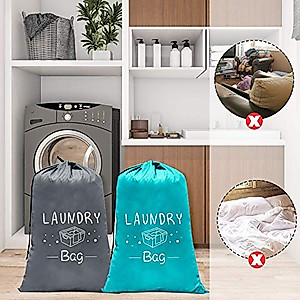 2 Pack Extra Large Travel Laundry Bags, Heavy Duty Camp Laundry Bag, Rip-Stop Machine Washable Dirty Clothes Organizer Bag with Drawstring Closure (Green+Grey, 24"*36")