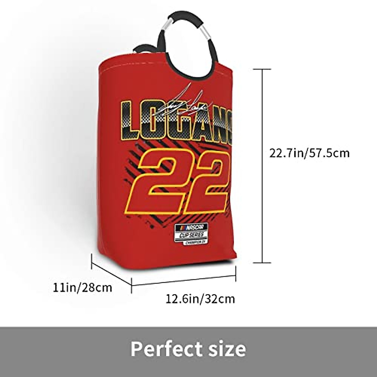Joey Logano 22 Large Laundry Basket Laundry Hamper Bag Washing Bin Clothes Bag Collapsible Tall with Handles Waterproof Bathroom College Essentials Storage for College Dorm, Family
