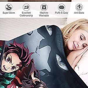 Warce Glosen Unisex Anime Throw Blanket Flannel Fleece Blankets for Bedding Couch Sofa Living Room Throws All Season 50"X40"