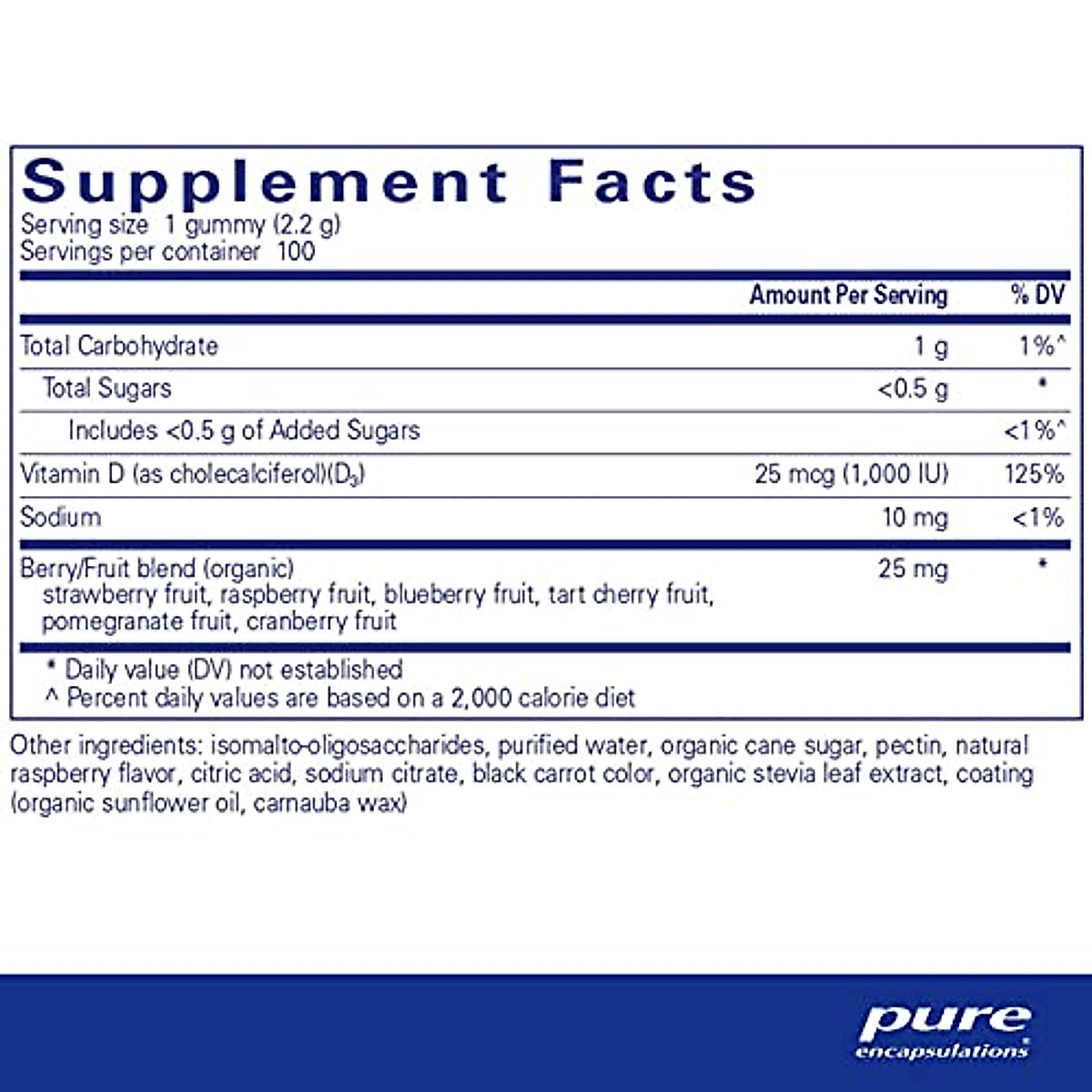 Pure Encapsulations Vitamin D Gummy | Support for Musculoskeletal, Cardiovascular, Neurocognitive, Cellular, and Immune Health* | 100 Gummies | Natural Raspberry Flavor