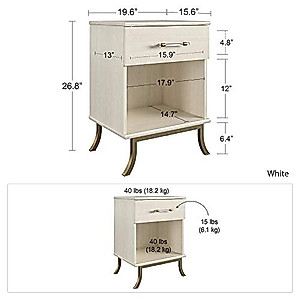 Little Seeds Monarch Hill Clementine White Nightstand, Ivory Oak