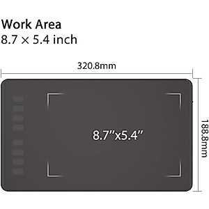 Huion Inspiroy H950P Graphics Drawing Tablet with Tilt Feature Battery-Free Pen 8192 Pressure Sensitivity and 8 User-Defined Shortcuts,Compatible with Mac, Linux(Ubuntu), Windows PC, and Android