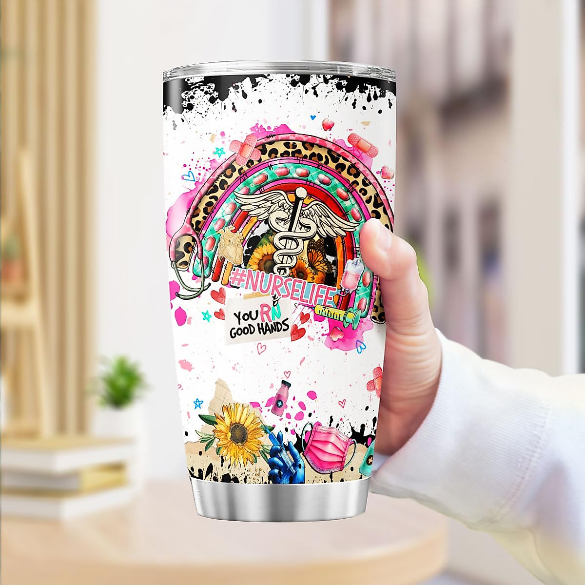 HUBUPU Nurse Gifts, Tumbler 20 Oz With Lid And Straw, For Cups Tumblers Nursing Women School Coffee Nurses Week, Nurse Nurse Life