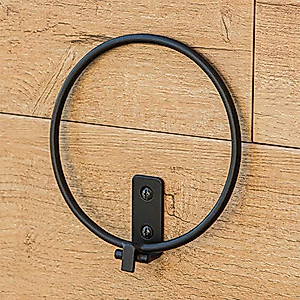 ORZ 6 Inch Flower Pot Holder Ring, Set of 3 Pot Wall Mounted Metal Planter Hanger, Collapsible Bracket, Iron Black