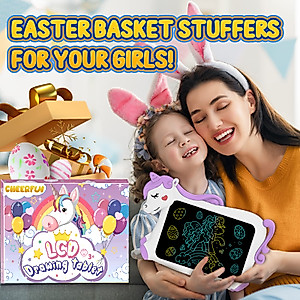 CHEERFUN LCD Writing Tablet for Kids Toys 10'' Toddler Unicorns Toys Gifts for Girls Age 3-8 Erasable Doodle Board Mess Free Drawing Pad Birthday Gift Ideas Christmas Stockings Easter Basket Stuffers
