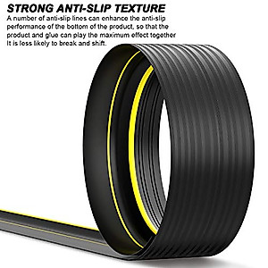 Universal Garage Door Bottom Seal Strip,Weatherproof Rubber DIY Weather Stripping Replacement, 12FT Length, Black