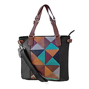 Roma Leathers Gun Concealment Purse - Patchwork Leather Adjustable Strap