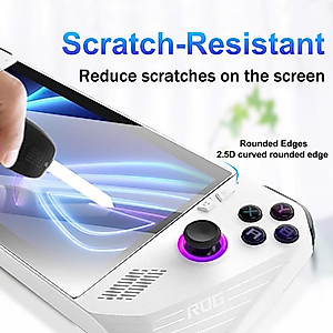 TQLGY 3 Pack Screen Protector for ASUS ROG Ally Handheld 7 inch 2023, Tempered Glass Screen Protector for ROG Ally, Transparent HD Clear, 9H Hardness, Anti-Scratch