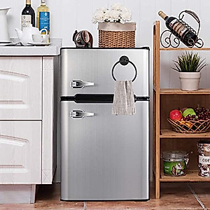 304 Stainless Steel Black Magnetic Towel Ring for Refrigerator, Dishwasher, Laundry Washing Machine, Stove and Etc