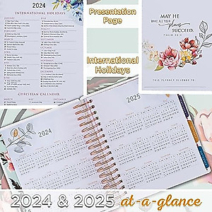 Christian Art Gifts Inspirational 18 Month Wirebound 2024 Planner for Women: I Can Do All This - Philippians 4:13 Bible Verse, Personal Week Organizer w/Elastic Closure Aug 2023-Jan 2025, Teal Floral