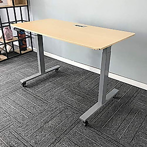 VWINDESK 2 inch M8(0.315'' Φ) 15mm Threaded Locking Caster Wheels, Set of 4, Swivel, Polyurethane PU Swivel Ball Casters with 360 Degree Top Plate 220lb Total Capacity, Brake, Used for Standing Desk