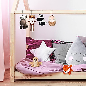 Threan 6 Pcs Woodland Animal Jungle Animal 4 Inch Small Plush Toy Forest Safari Stuffed Animals Set, Panda, Raccoon, Sloth, Big Tail Squirrel, Fox, Hedgehog Animals for Kids Student Award