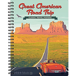 Willow Creek Press Great American Road Trip (ADG) Softcover Weekly Planner 2024 Spiral-Bound Engagement Calendar (6.5" x 8.5")