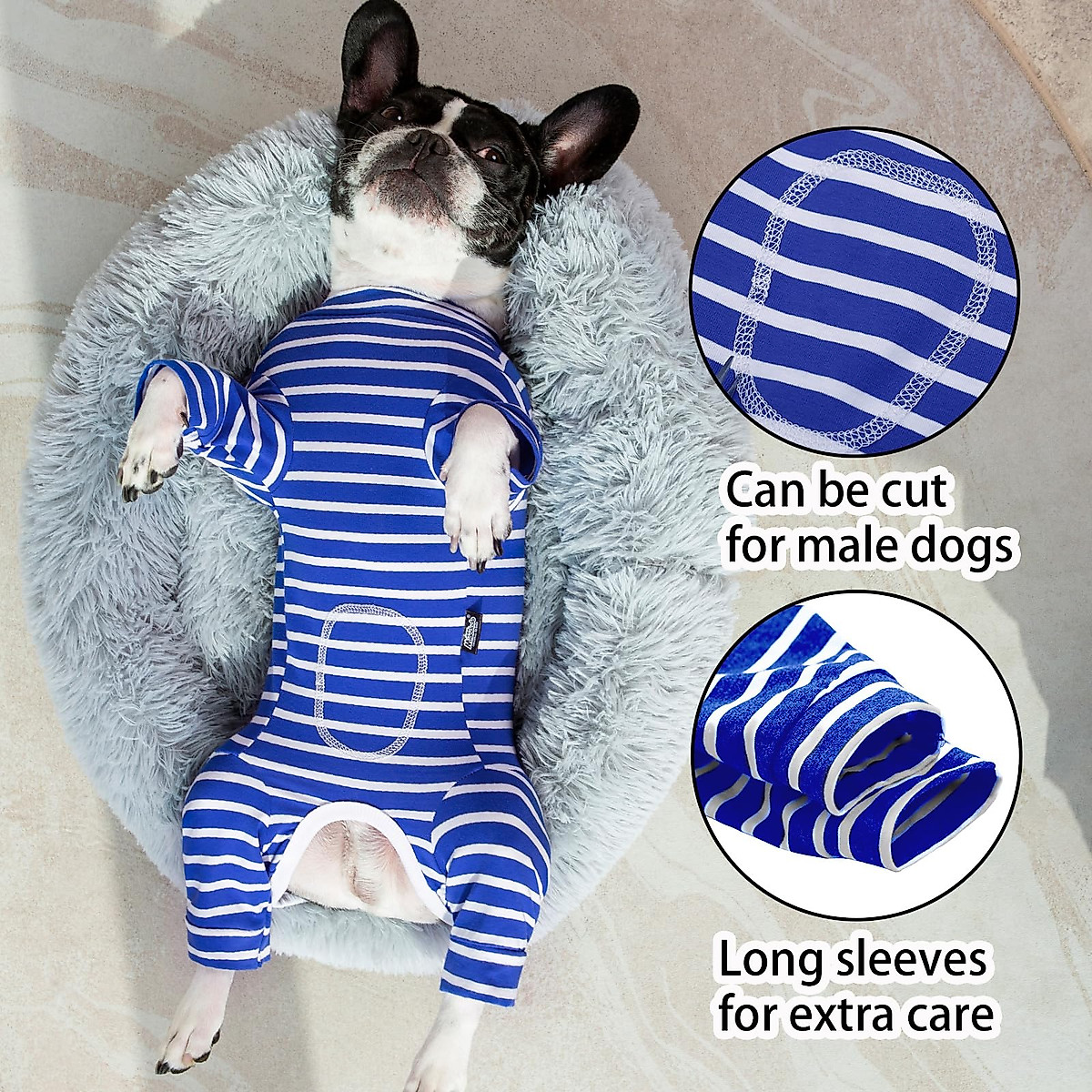 Axcimond Dog Onesie for Surgery Female Dog Surgery Recovery Suit Male Long Sleeve Recovery Suit for Dogs Spay Neuter Suit for Dogs After Surgery Small Medium Dogs Surgical Onesie Dog Cone Alternative