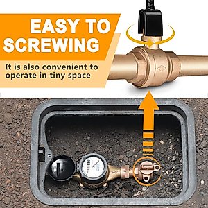 Winisok 17 Inch Water Meter Key With 4-Way Multi-Functional Utilities Key, Enforced Rebar Water Shut Off Tool Wrench T-handle for Curb Main and Water Meters, Underground Stop or Waste Valves