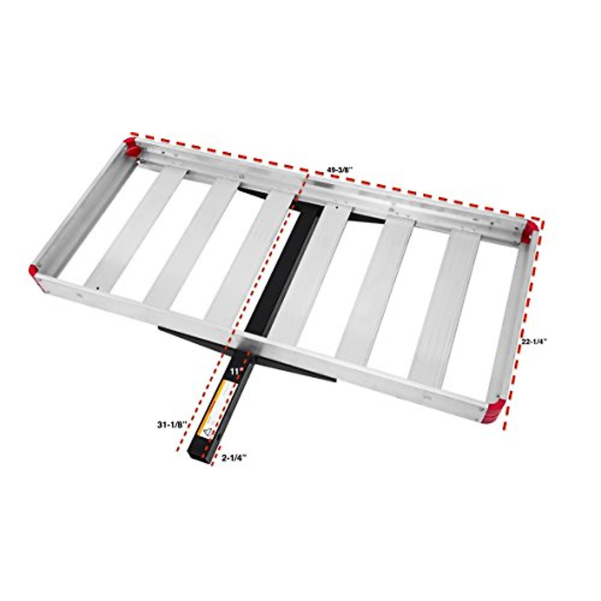 MaxxHaul 70422 48" x 21" Hitch Mount Compact Aluminum Cargo Carrier - 500-lb Load Capacity