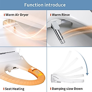 KERDE P30L Electric Bidet Toilet Seat,Bidets For Existing Toilets,Rlongated,One-click Intelligent Operation, Warm Water Cleaning,Slow Close,Seat Cushion Keep Constant Temperature In Winter