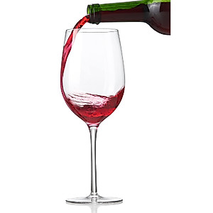 KING CRYSTAL Set of 4 wine glasses | Italian Style | Premium Crystal Clear Glass | Long Stem Wine Glasses | For Tasting, Wedding, Anniversary or Christmas